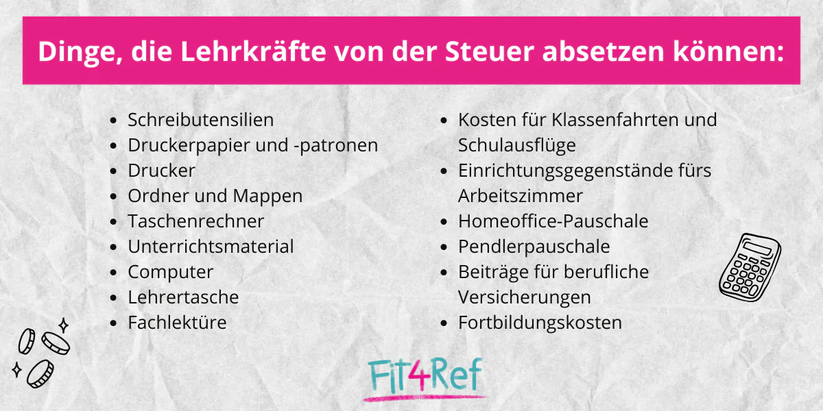 Steuertipps für Lehrer*innen ? - Fit4Ref